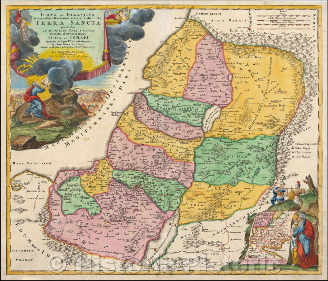 Historic Map - The Holy Land/Iudaea seu Palaestina ob sacratissima Red ...