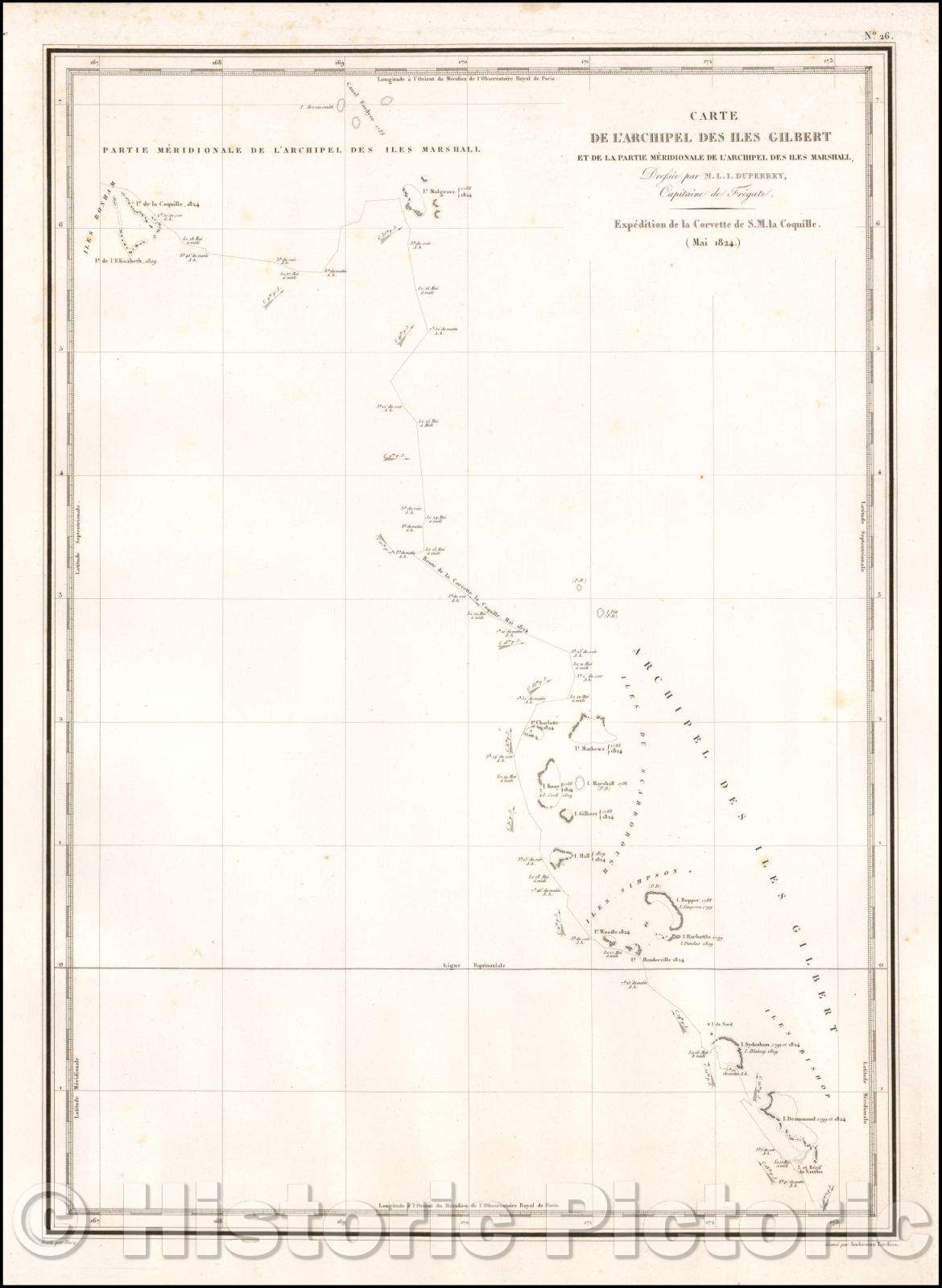 Historic Map - Carte de l'Archipel des Iles Gilbert/Map of the archipe ...