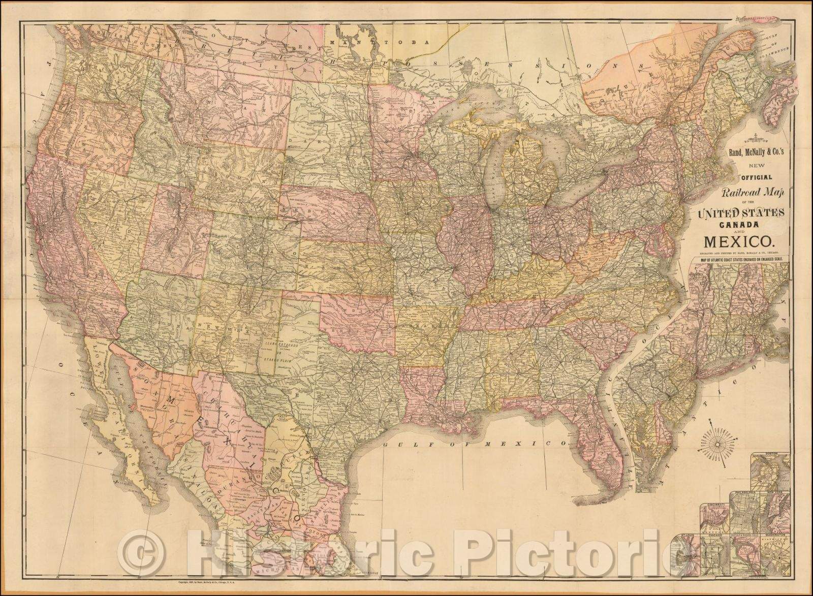 Historic Map - Rand, McNally & Co.'s New Official Railroad Map of the ...