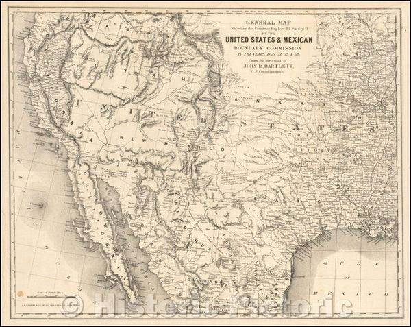 Historic Map - General Map Showing the Countries Explored & Surveyed ...