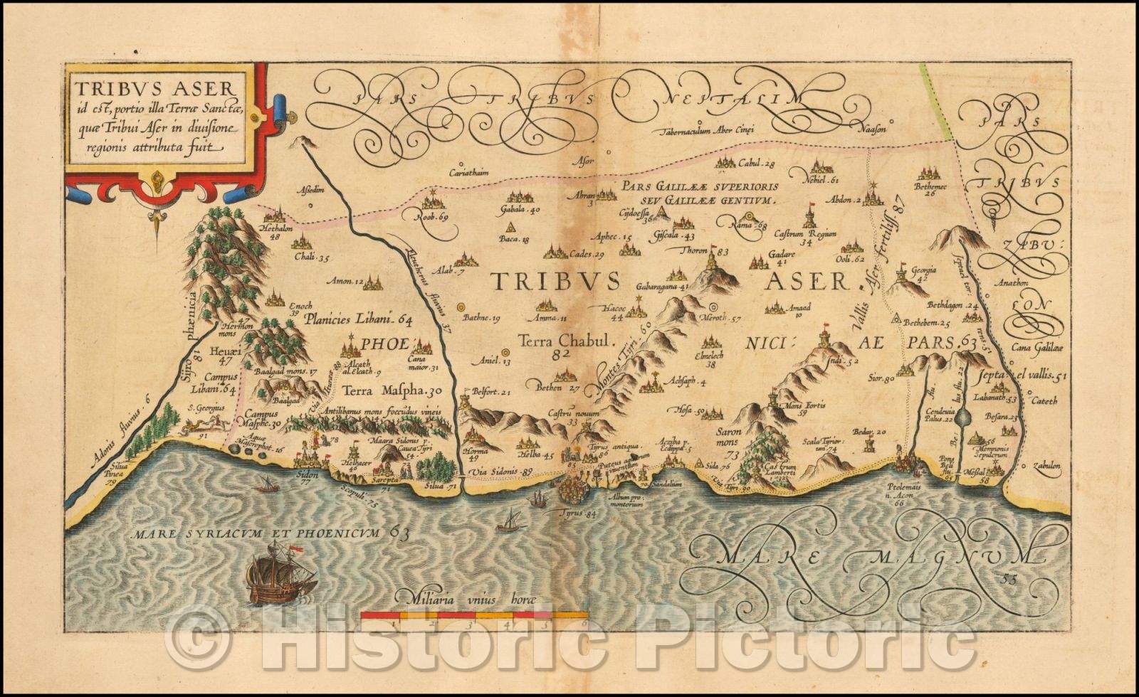 Historic Map - Tribe of Asher Tribus Aser id est, portio illa Terrae S ...