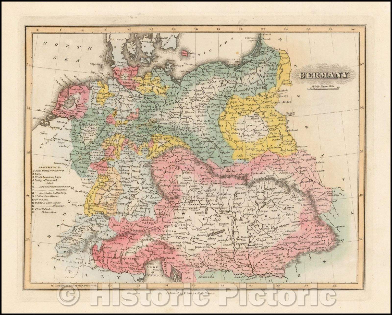 Historic Map - Germany, 1823, Fielding Lucas Jr. v1 – Historic Pictoric