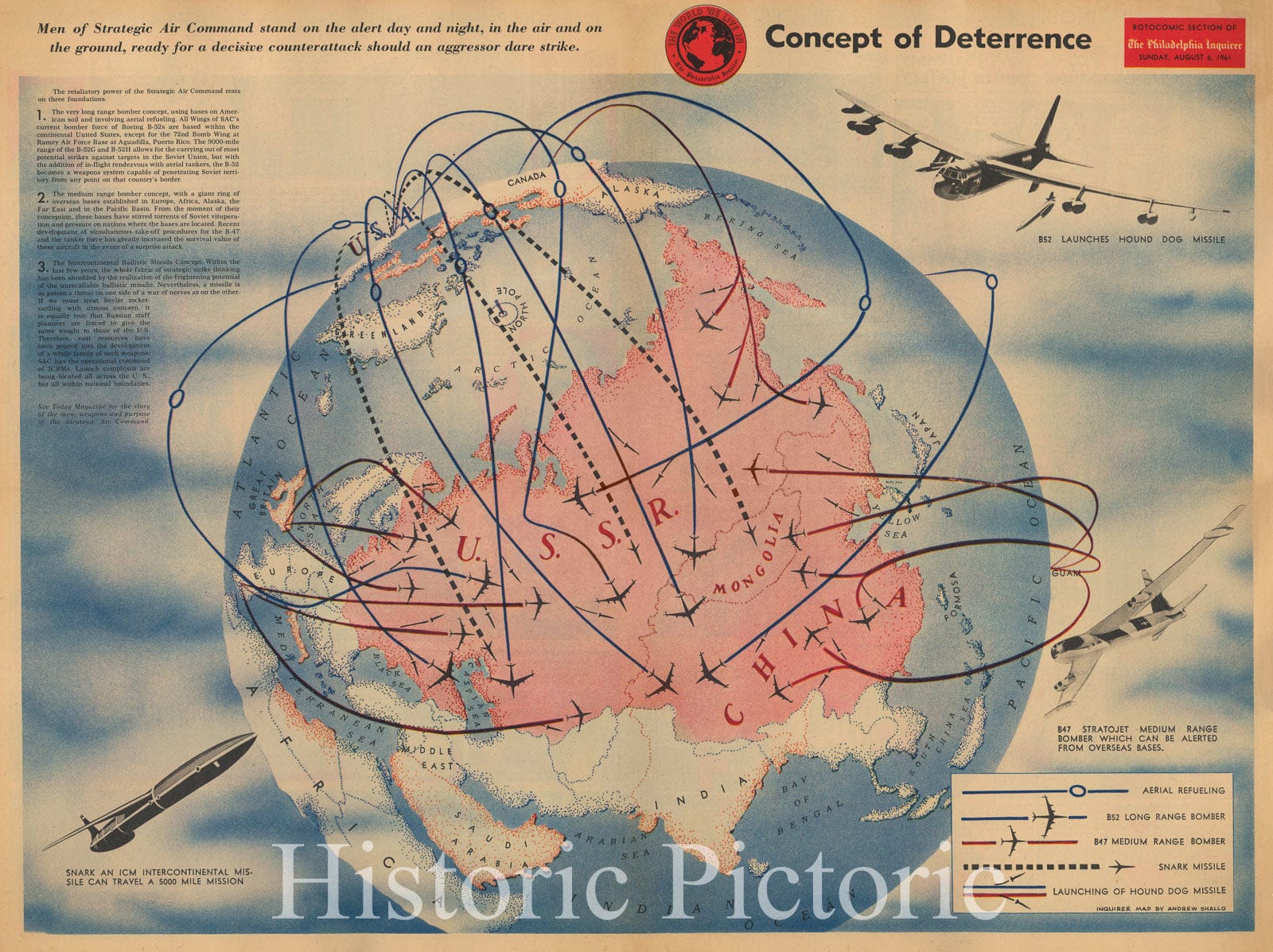Historic Map - Concept of Deterrence, 1961, Andrew Shallo - Vintage Wa ...