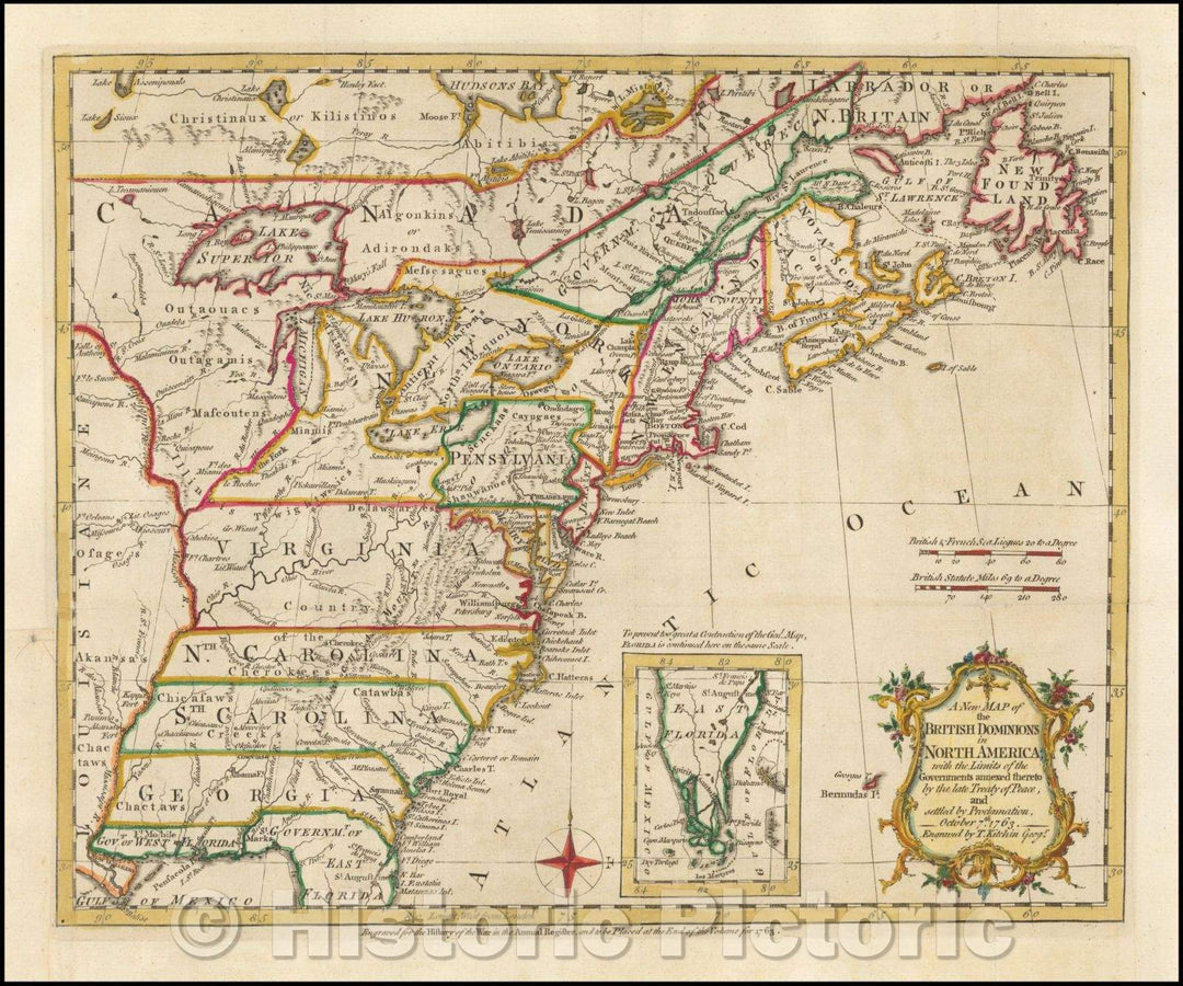 Historic Map - The British Dominions in North America; with the Limits ...
