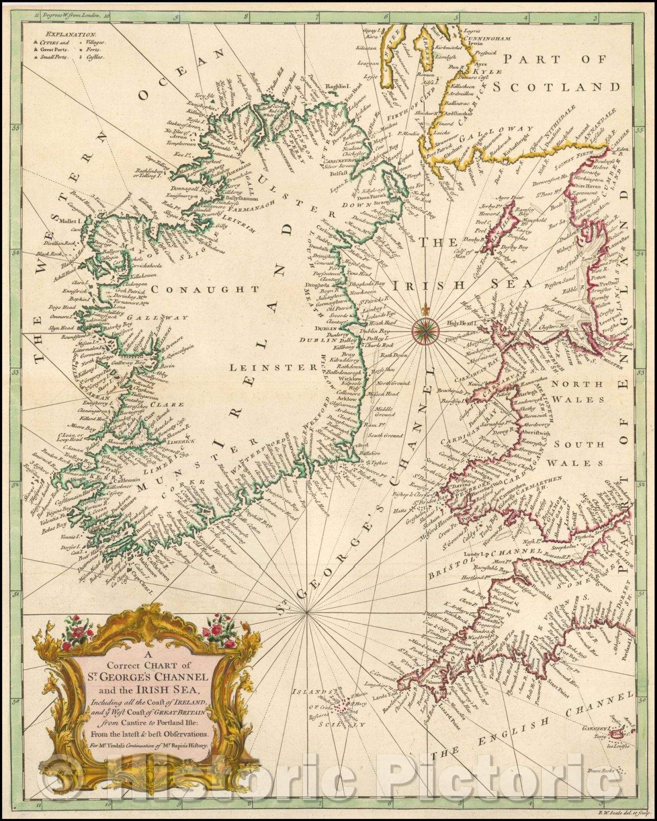 Historic Map - A Correct Chart of St. George's Channel and the Irish S ...