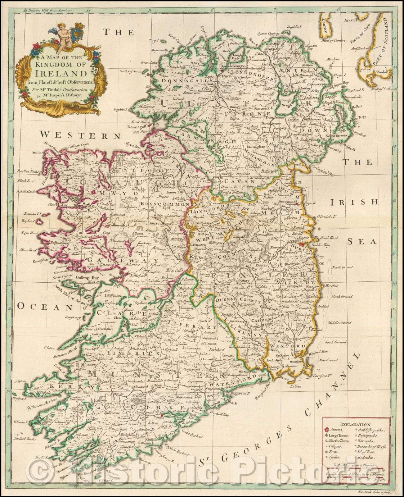Historic Map - Kingdom of Ireland from ye latest & best Observations ...