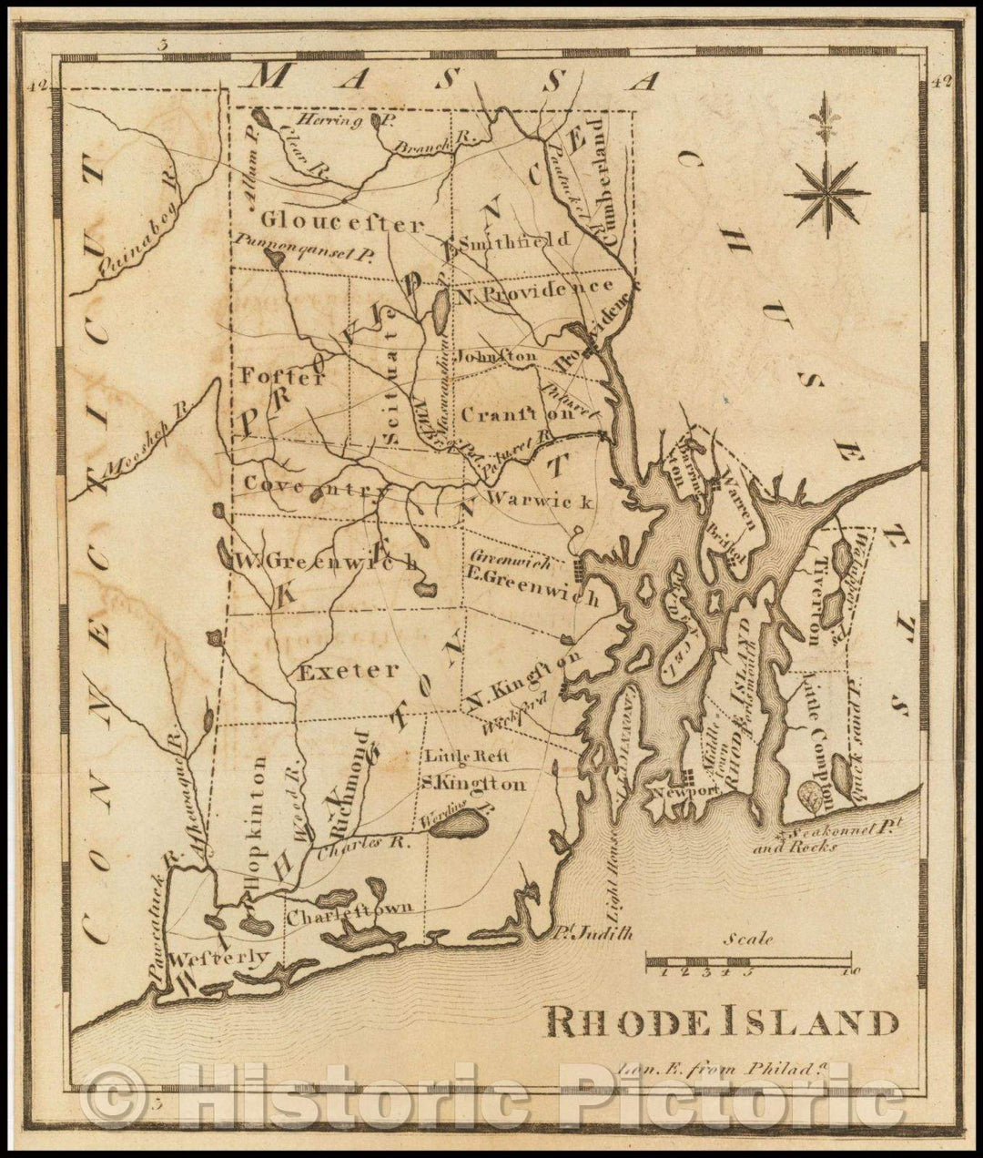 Historic Map - Rhode Island, 1795, Joseph Scott v2 – Historic Pictoric