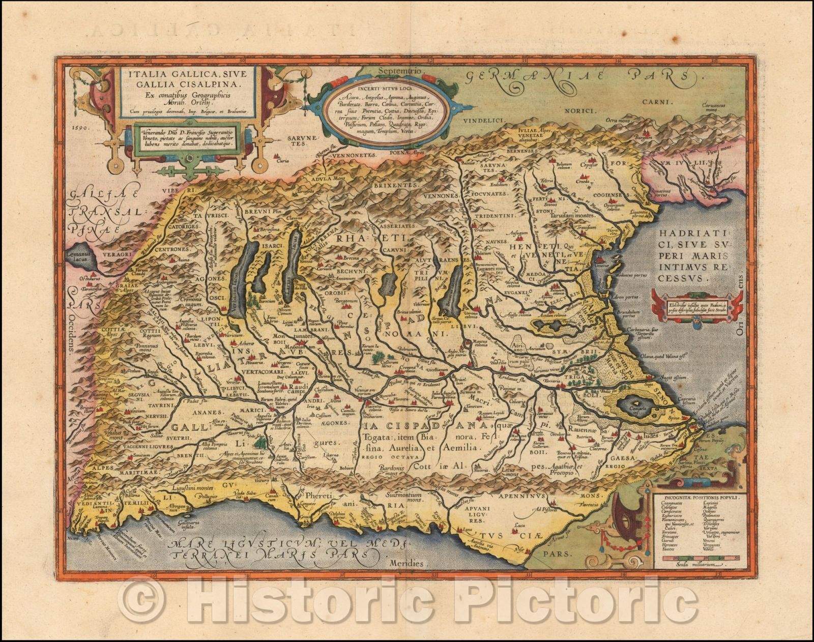 Italia Gallica Northern Italy 1624 Historical Map Print – Historic Pictoric