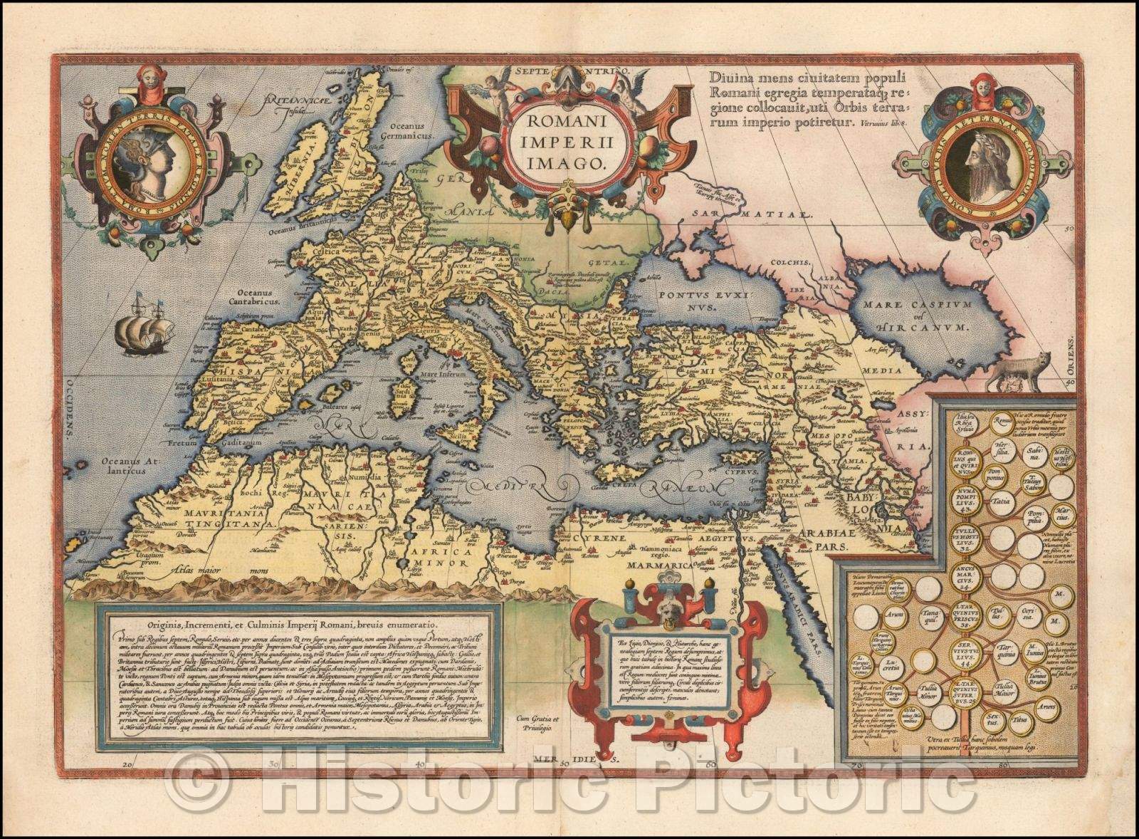 Historic Map - Romani Imperii Imago, 1624, Abraham Ortelius v2 ...