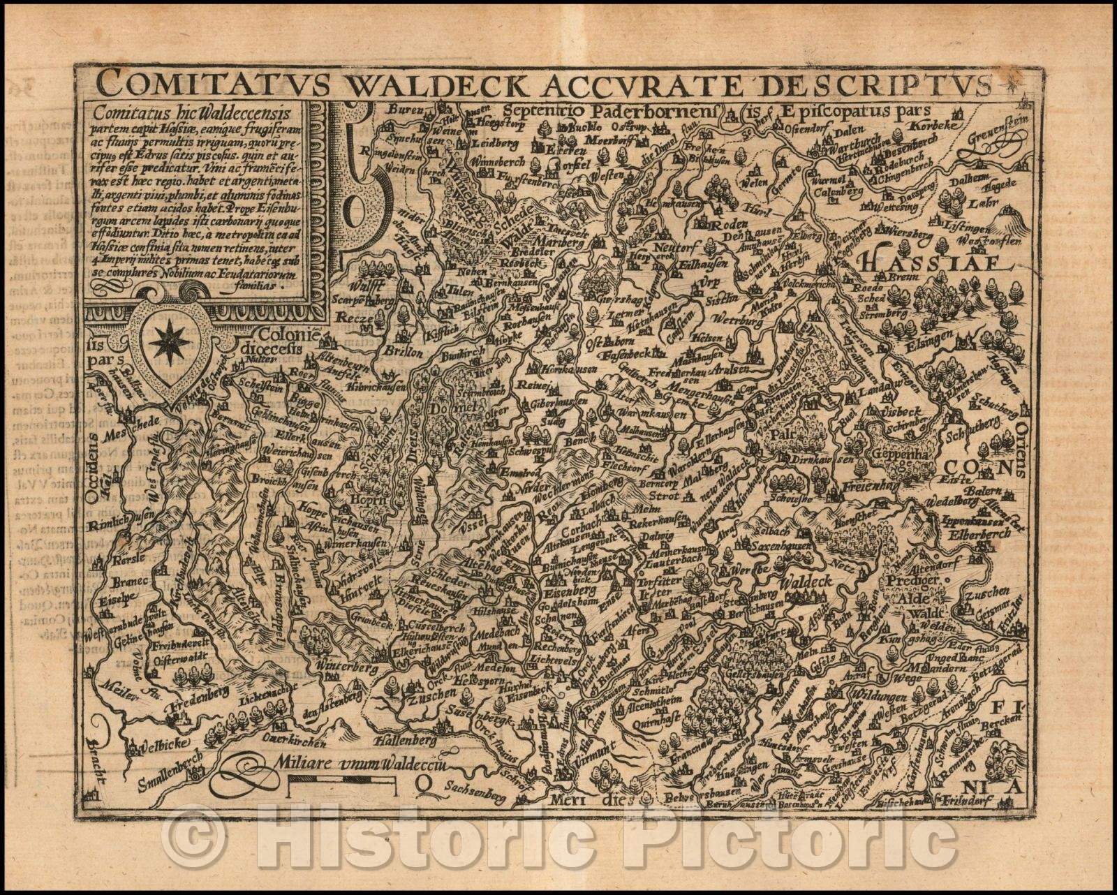 Historic Map - Comitatus Waldeck Accurate Descriptus/Blaeu's Map of Mo ...