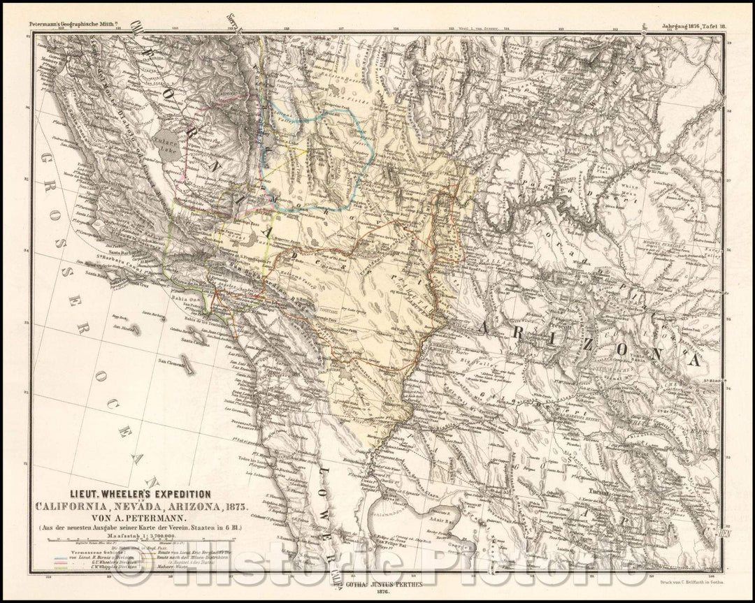 Historic Map - Lieut. Wheeler's Expedition Nach New-Mexico & Arizona ...