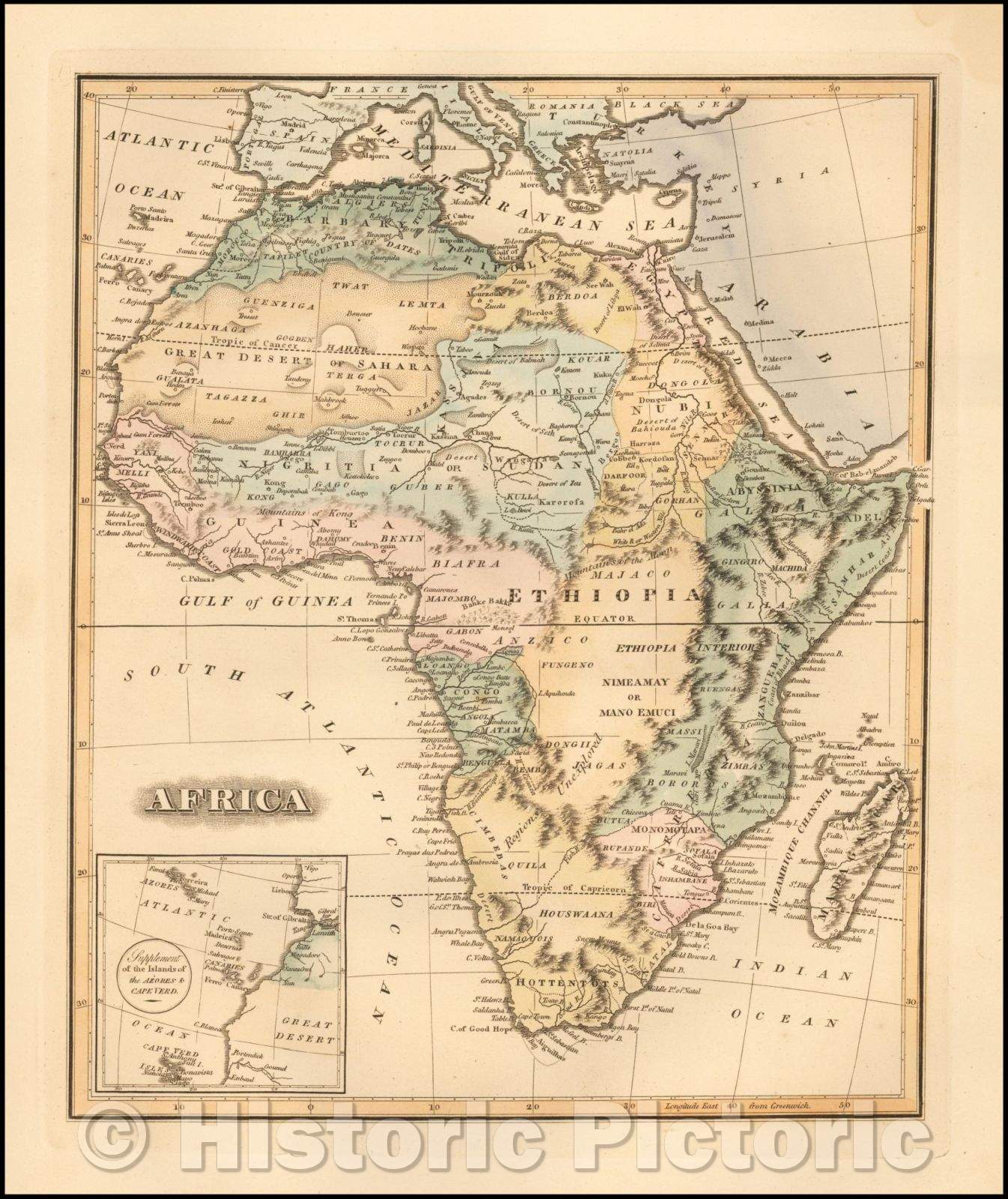 Historic Map - Africa, 1823, Fielding Lucas Jr. v2 – Historic Pictoric