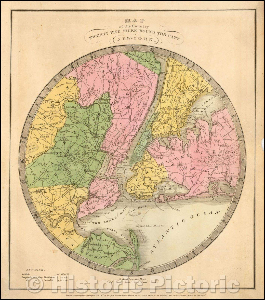 Historic Map - Map of the Country Twenty Five Miles Round The City of ...