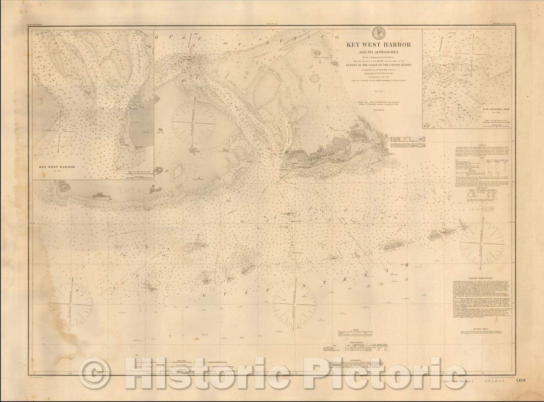 Historic Map - Key West Harbor and its approaches From a Trigonometric ...