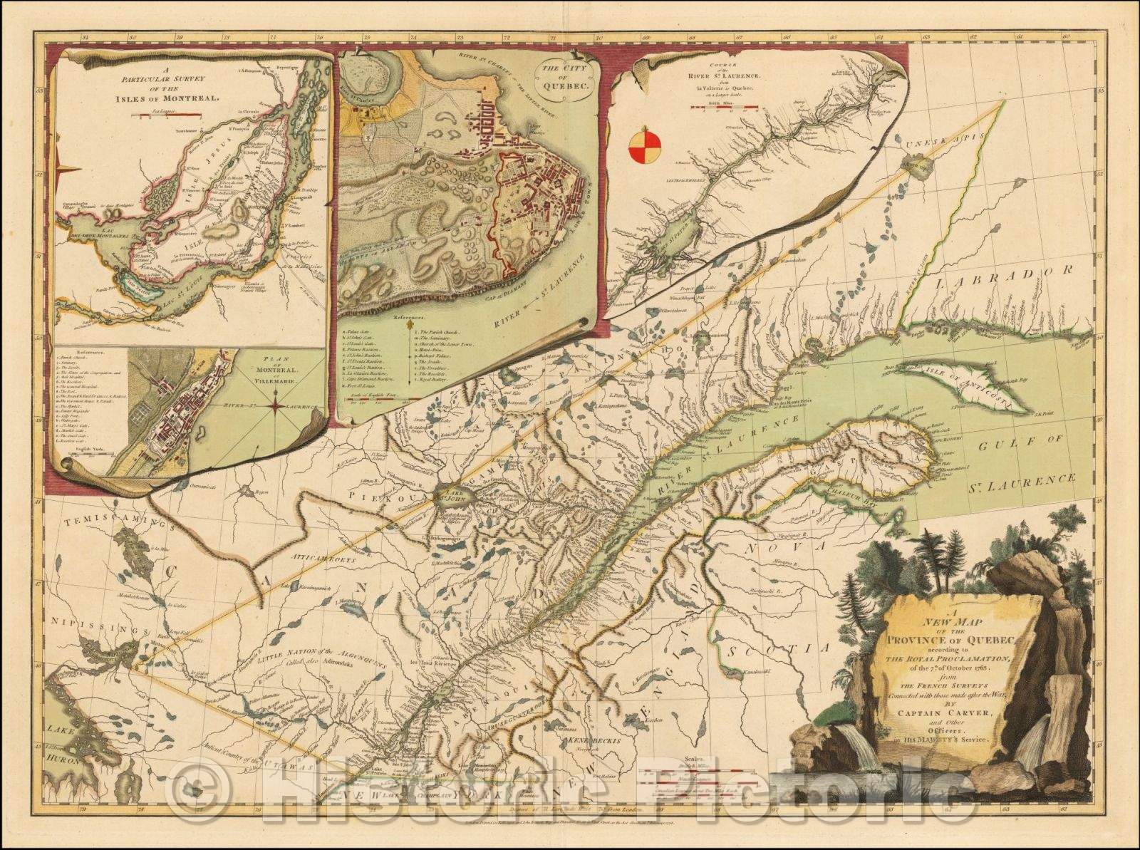 Historic Map - The Province of Quebec, 1776, Robert Sayer - Vintage Wa ...