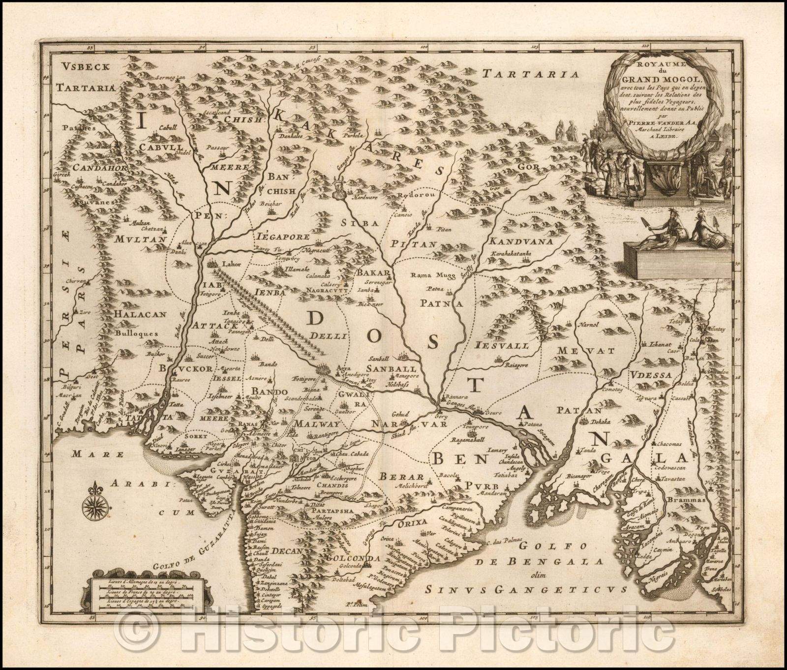 Historic Map - Royaume du Grand Mogol avec tous les Pays qui en depend ...