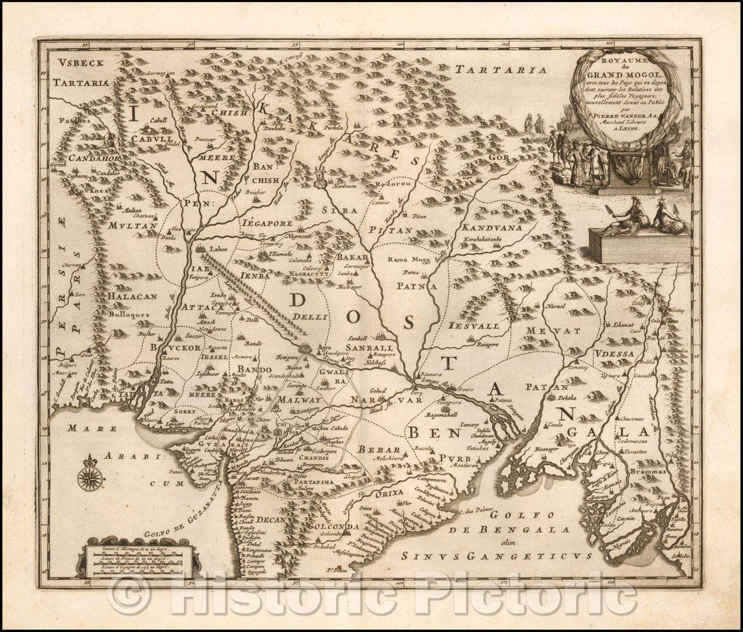 Historic Map - Royaume du Grand Mogol avec tous les Pays qui en depend ...