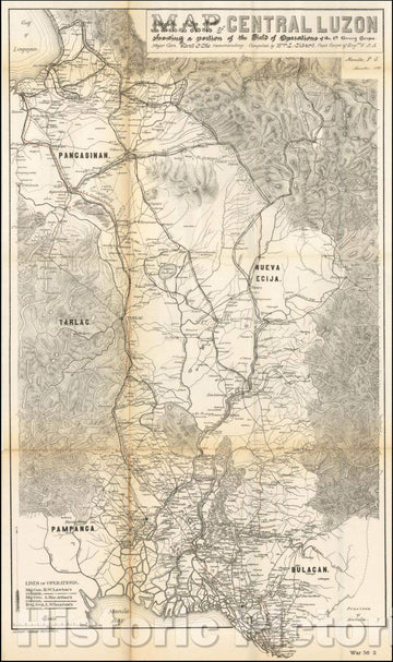 Historic Map - Map of Central Luzon showing a portion of the Field of ...