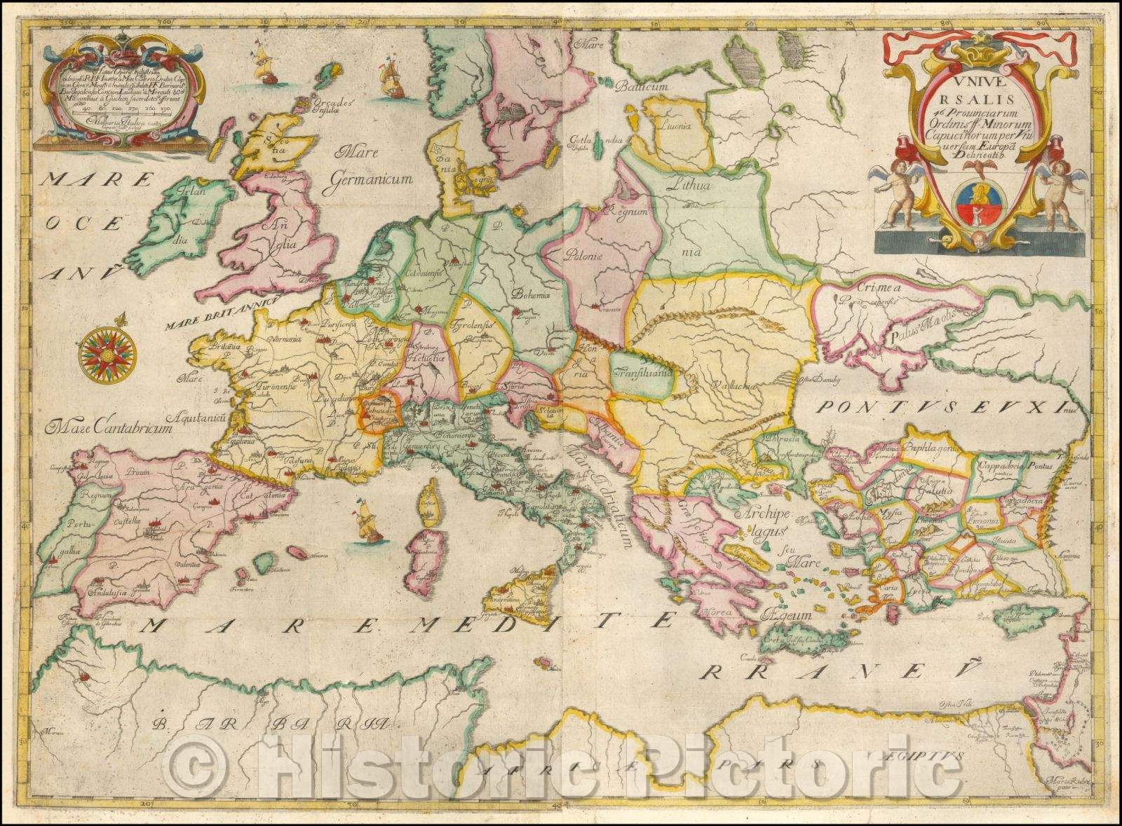 Historic Map - Universalis 46 Provinciarum Ordinis ff Minorum Capucino ...
