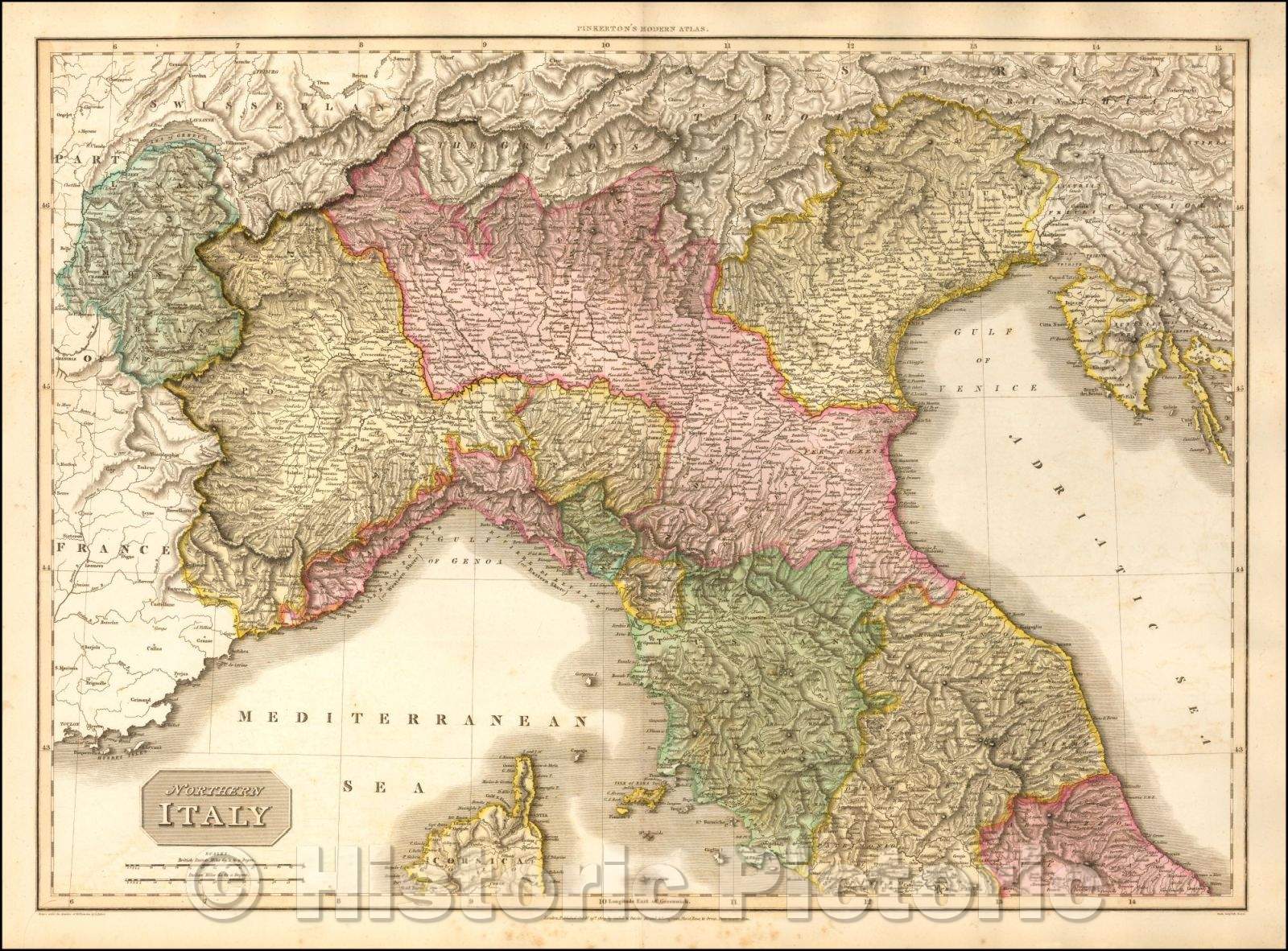Historic Map - Northern Italy, 1815, John Pinkerton v1 – Historic Pictoric