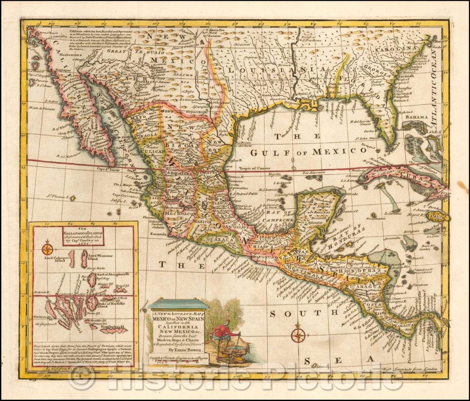 Historic Map - A New & Accurate Map of Mexico or New Spain together wi ...