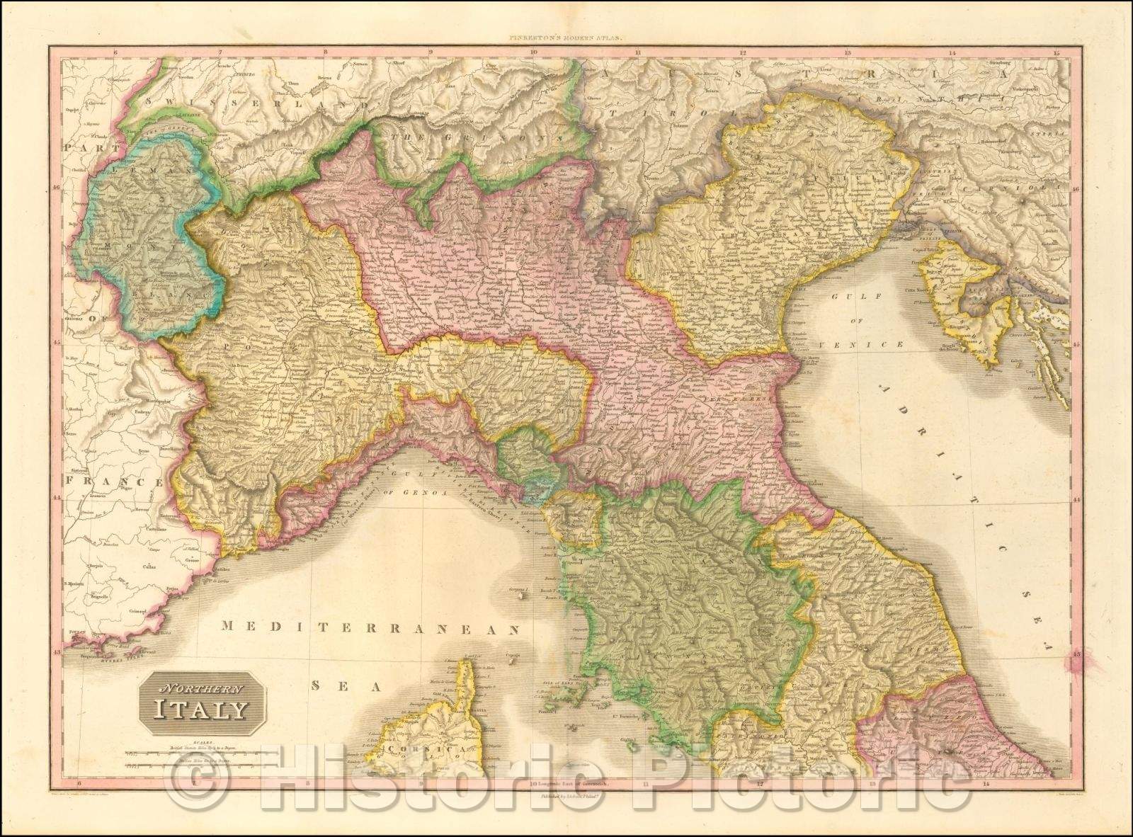 Historic Map - Northern Italy, 1815, John Pinkerton v2 – Historic Pictoric