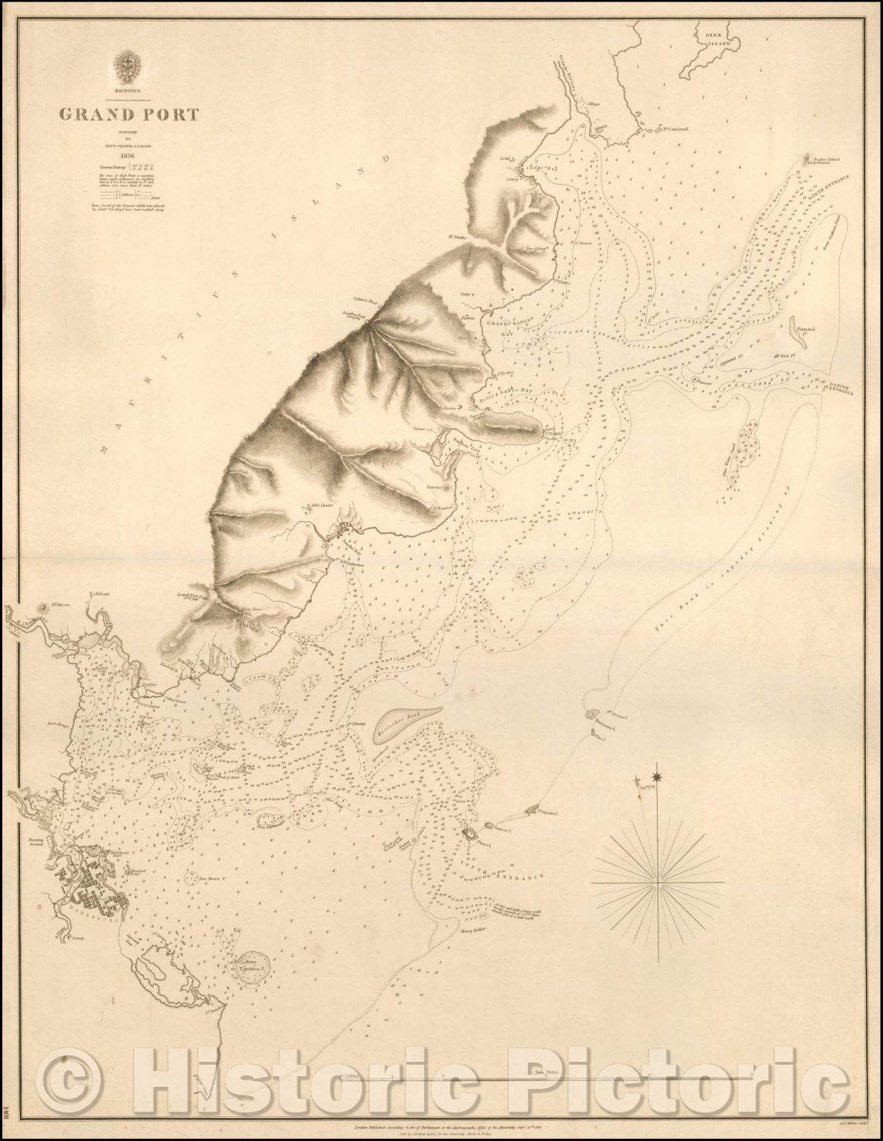 Historic Map - Mauritius - Grand Port Surveyed, 1843, British Admiralt ...
