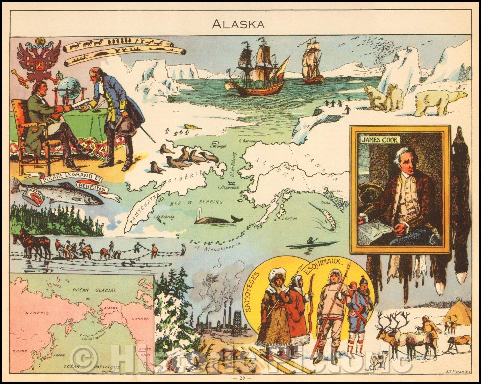 Historic Map - Alaska, 1950, Joseph Porphyre Pinchon v2 – Historic Pictoric