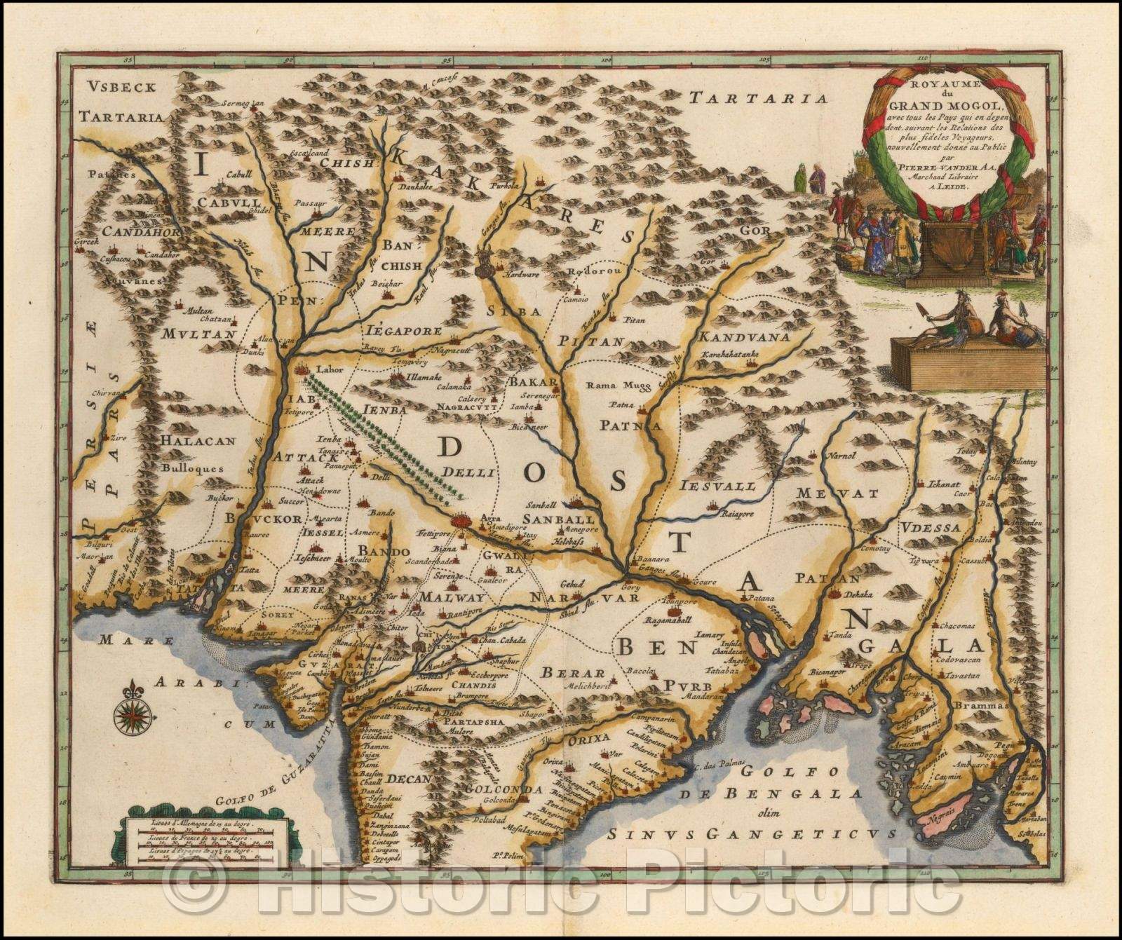 Historic Map - Royaume du Grand Mogol avec tous les Pays qui en depend ...