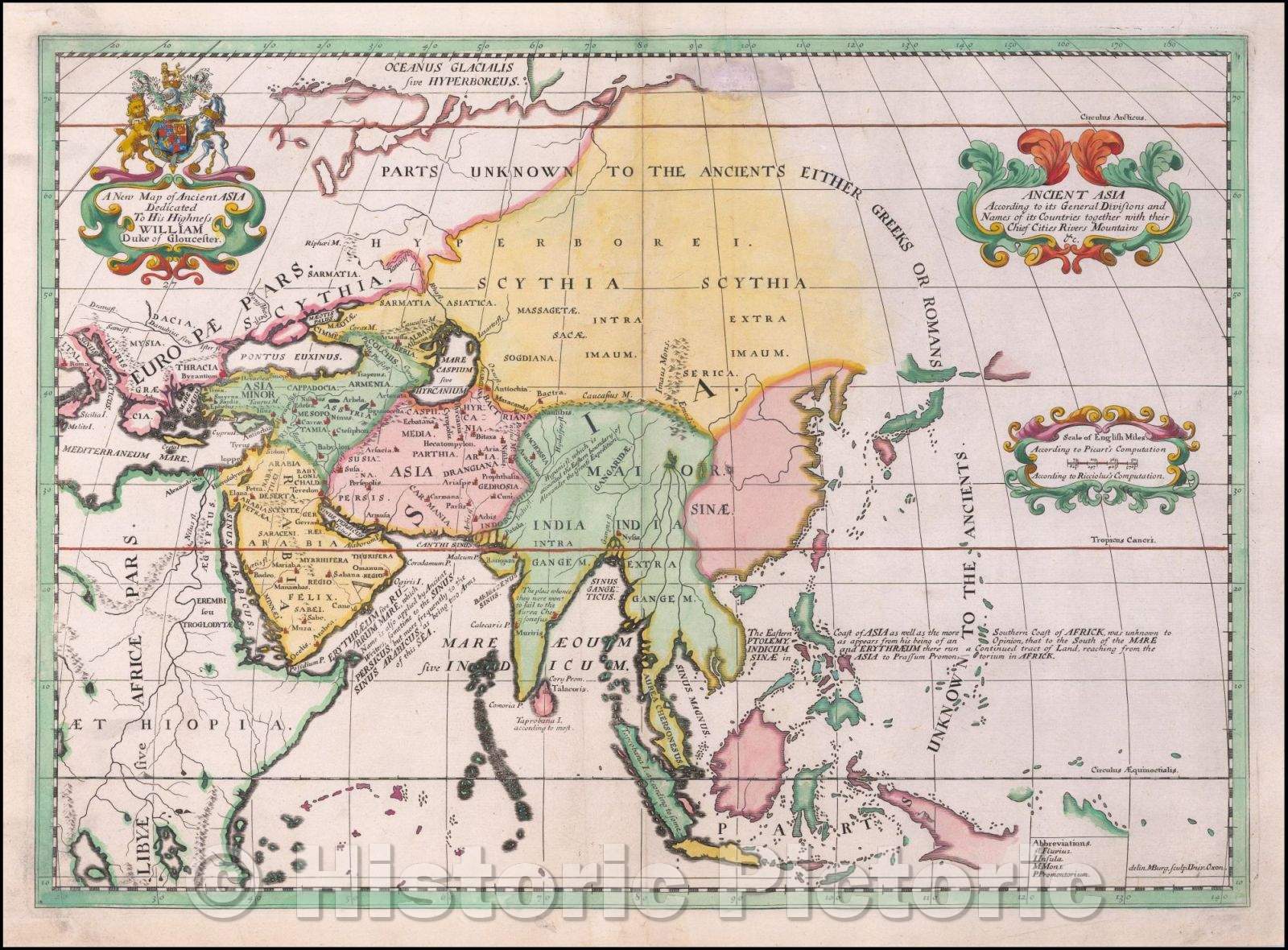 Historic Map - Ancient Asia, 1700, Edward Wells - Vintage Wall Art ...