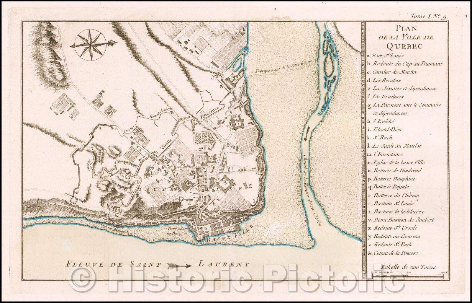 Historic Map - Plan De La Ville De Quebec/Map Of The City Of Quebec, 1 ...