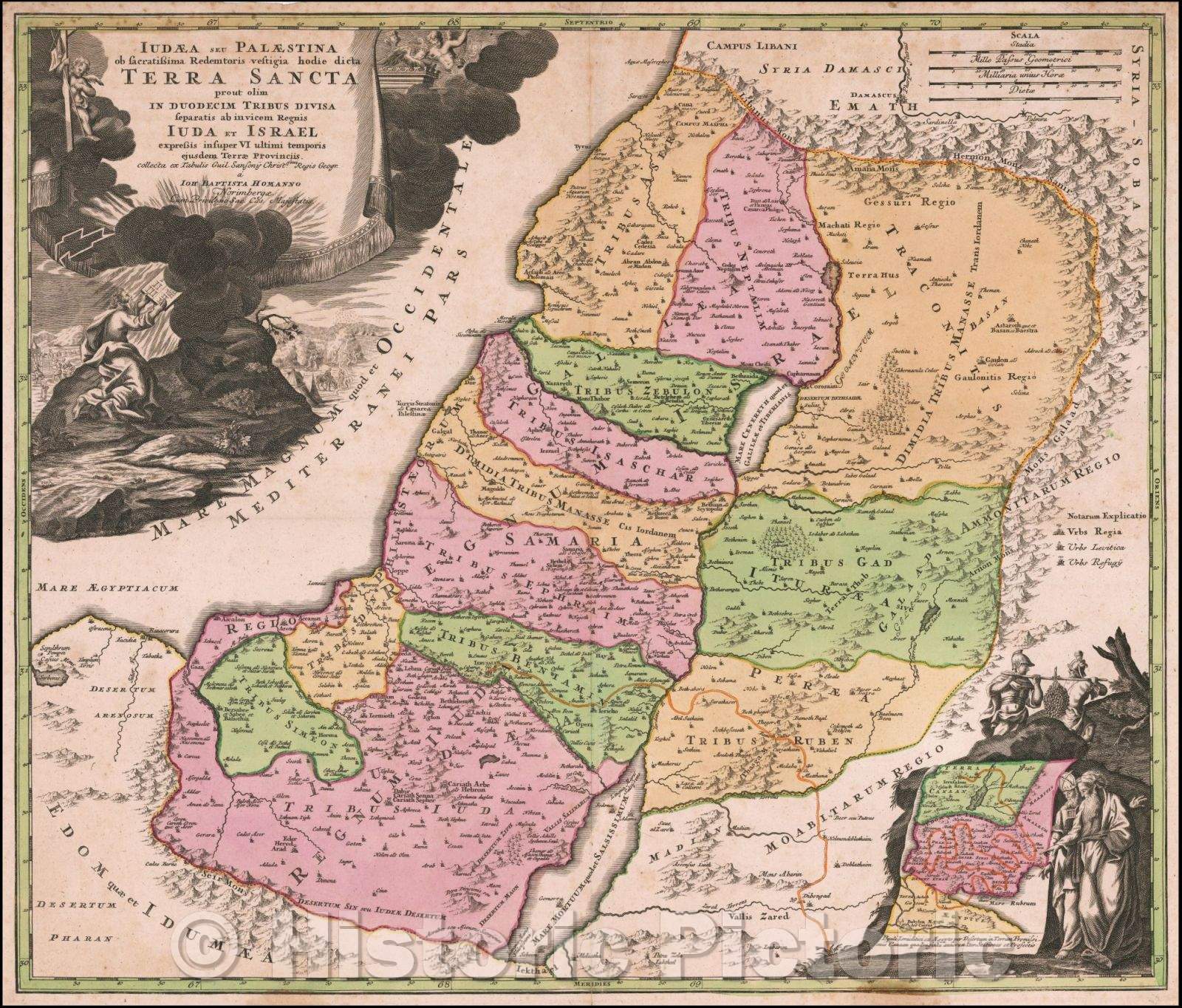 Historic Map - The Holy Land/Iudaea seu Palaestina ob sacratissima Red ...