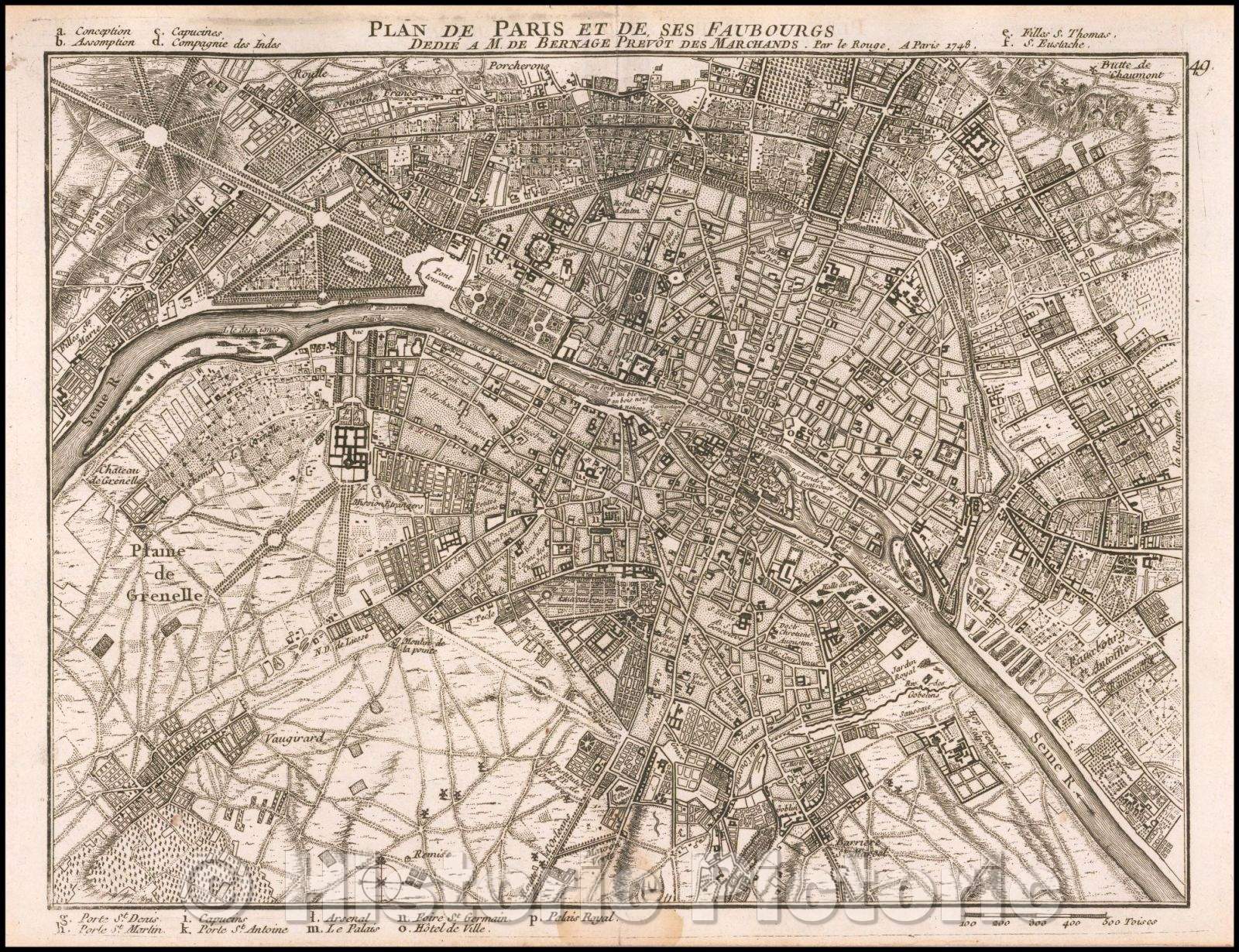Historic Map - Plan De Paris et de ses Faubourgs/Plan of Paris, from L ...