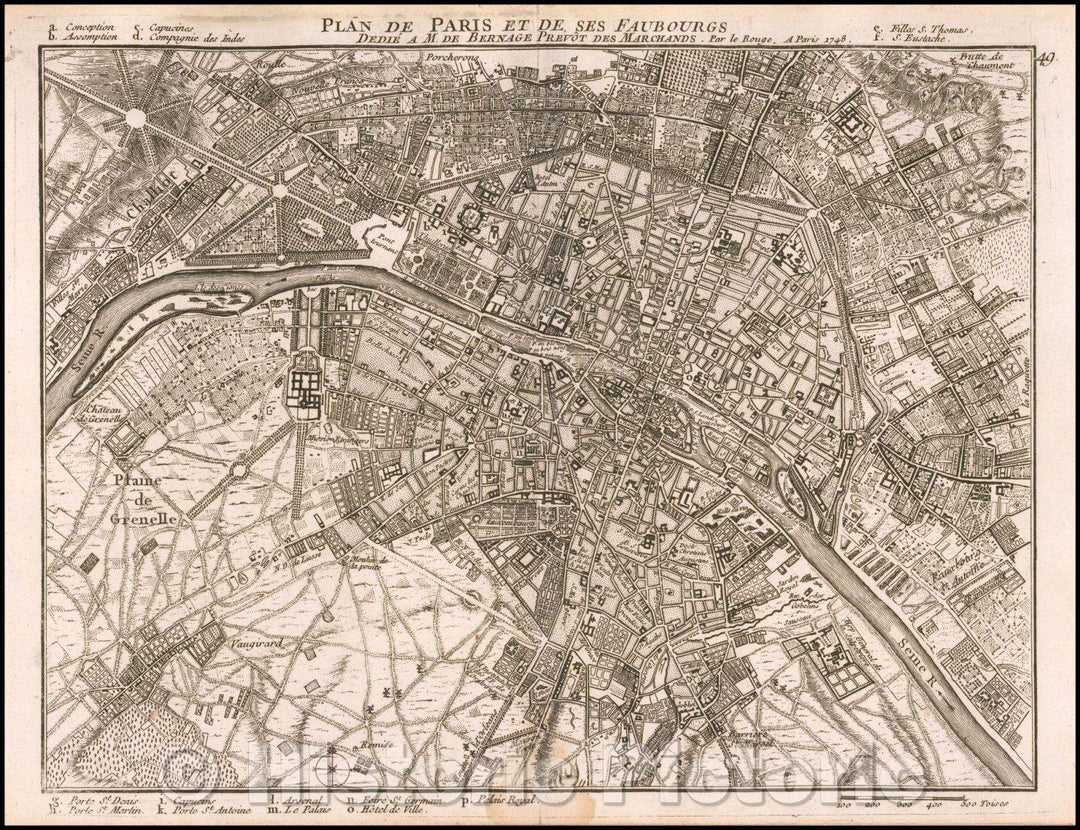 Historic Map - Plan De Paris et de ses Faubourgs/Plan of Paris, from L ...