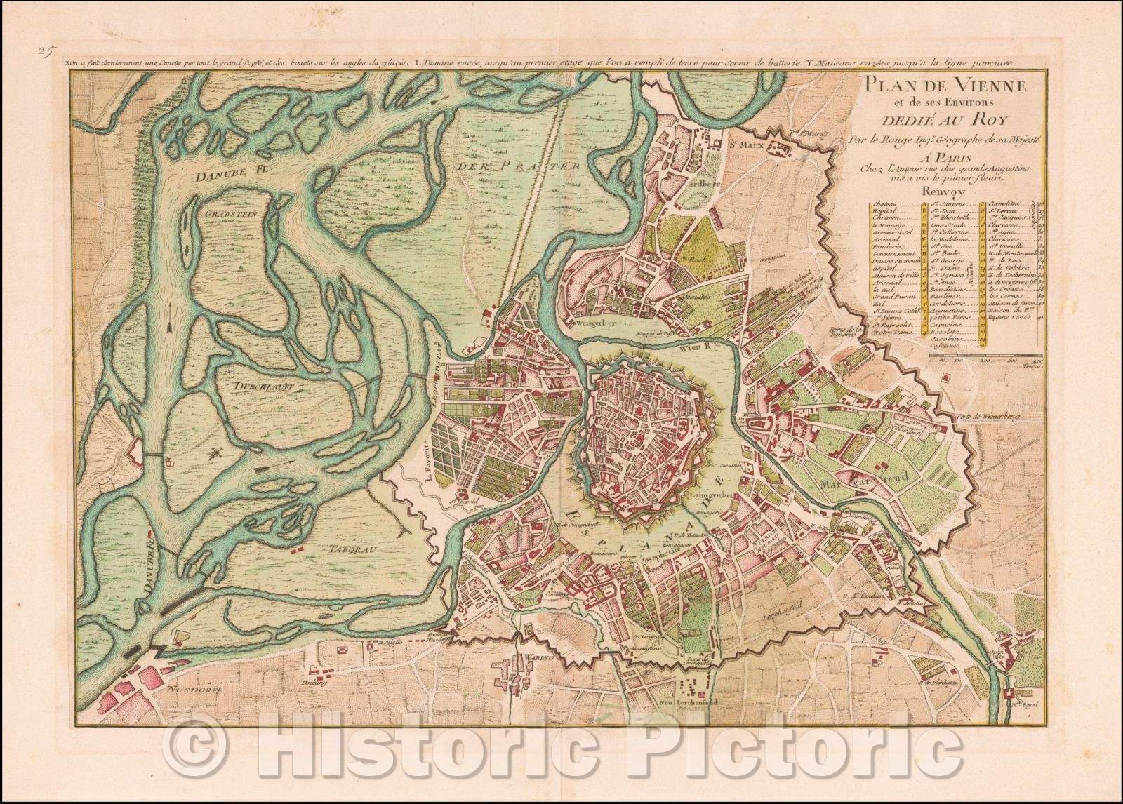 Historic Map - Plan de Vienne et de ses Environs Dedie au Roy/Map of V ...