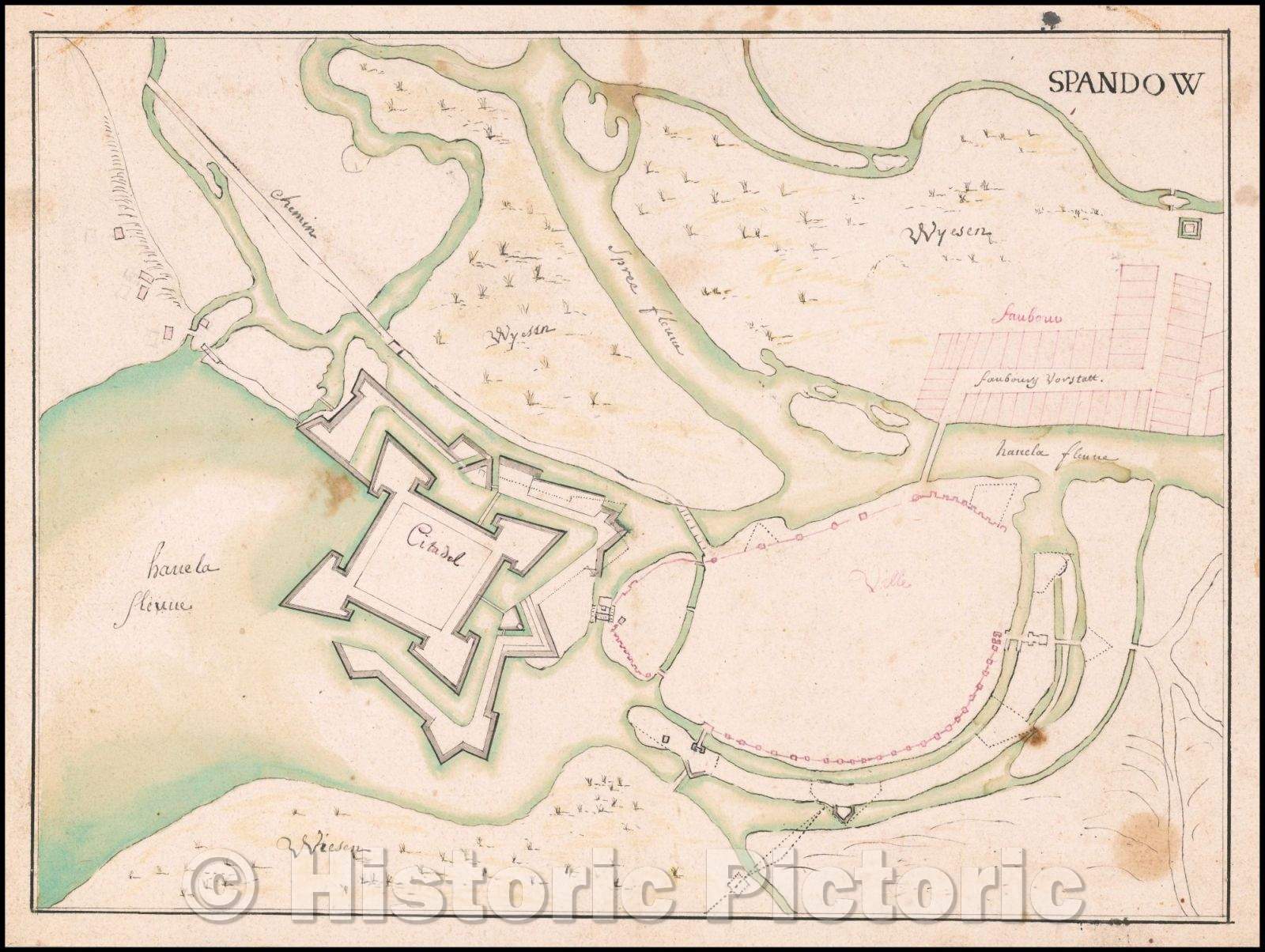 Historic Map - [Spandau] Spandow/Map of the fortifications around Span ...