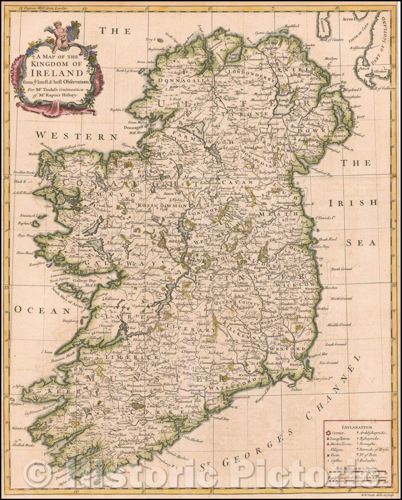 Historic Map - Kingdom of Ireland from ye latest & best Observations ...