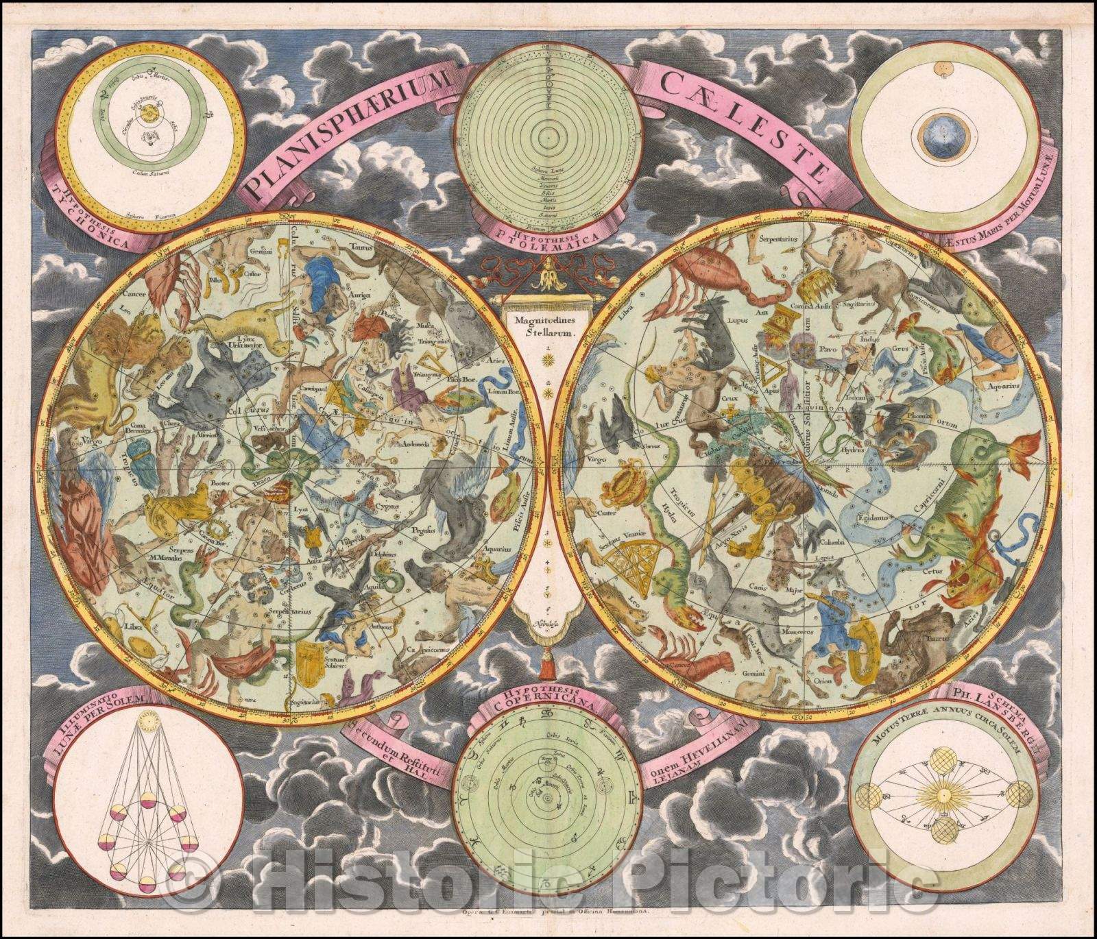 Historic Map - Planispherium Caeleste/Map of the Celestial Hemisphere ...