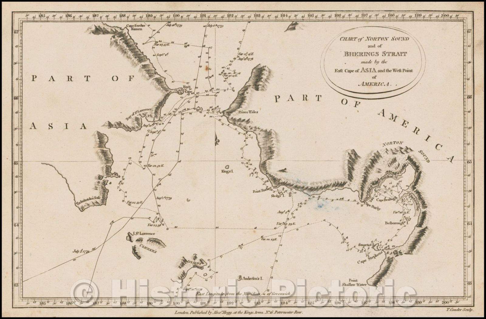 Historic Map - Chart of Norton Sound and of Bherings Strait made, 1784 ...