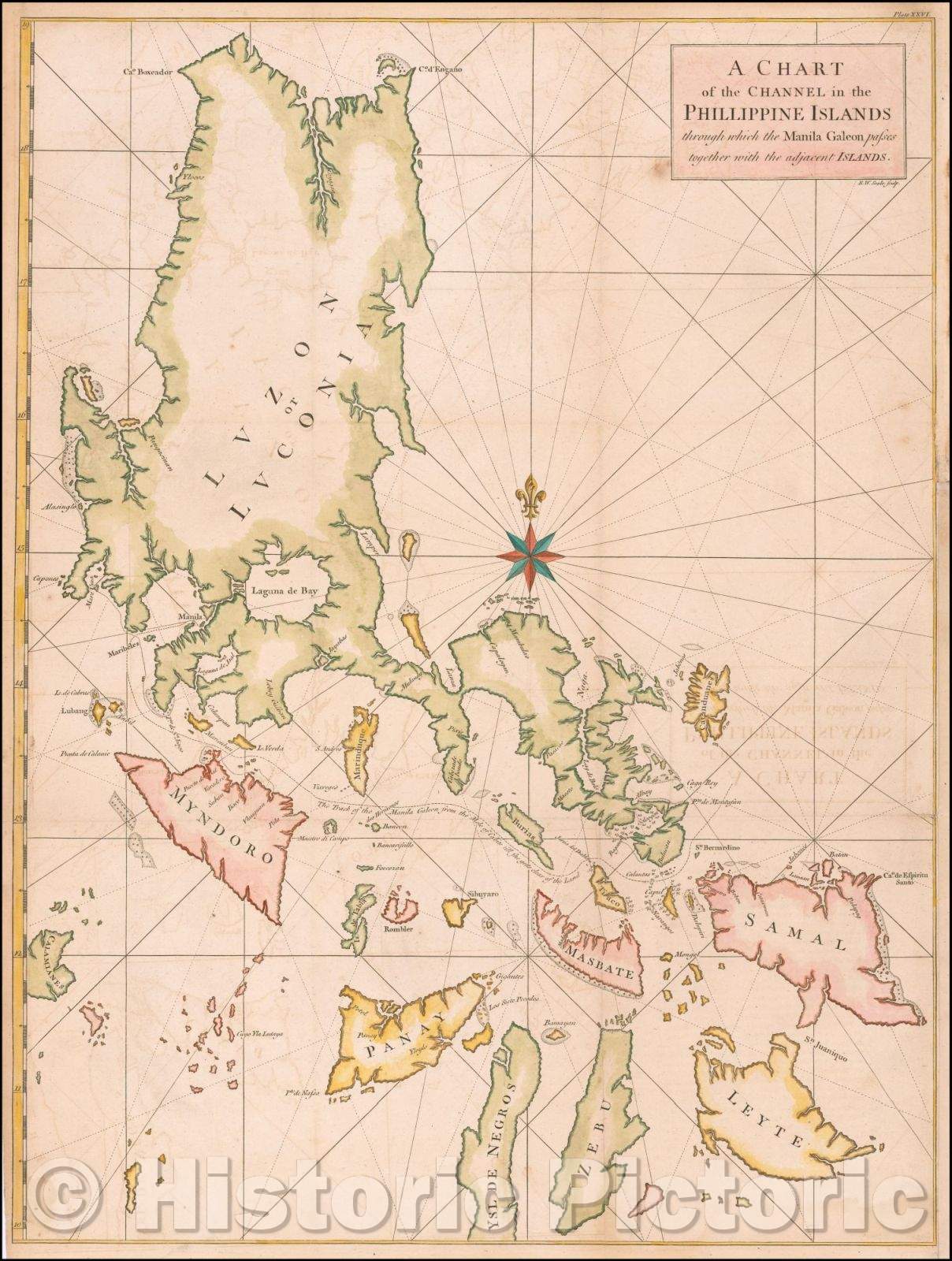 Historic Map - A Chart of the Channel in the Phillippine Islands throu ...