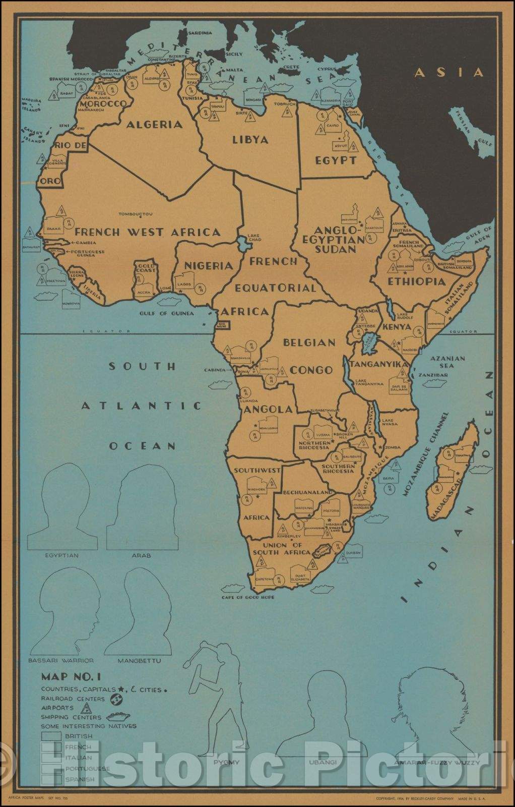 Historic Map - Africa Poster Maps (Complete Set with Instructions, Gam ...