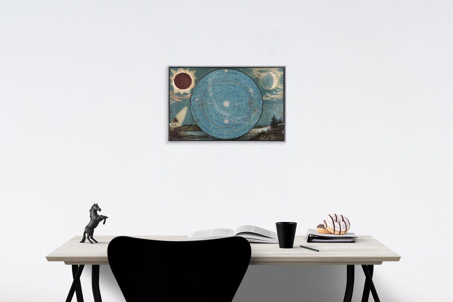 Historic Map Planetary System Eclipse Of The Sun The Moon The Zod