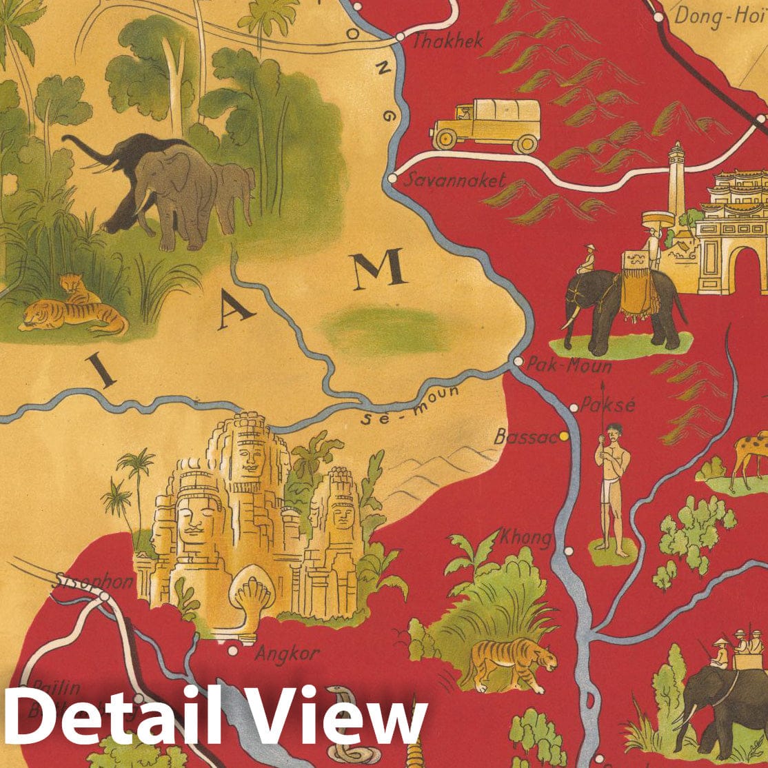 Historic Map : Indochine Francaise, 1945, Vintage Wall Decor - Historic ...