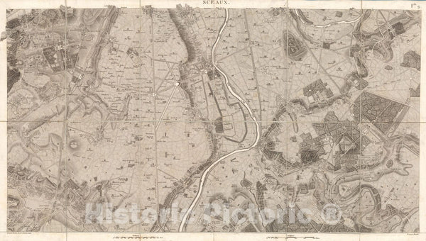 Historic Map : Sheet 9. Sceaux. Carte topographique des environs de Ve ...