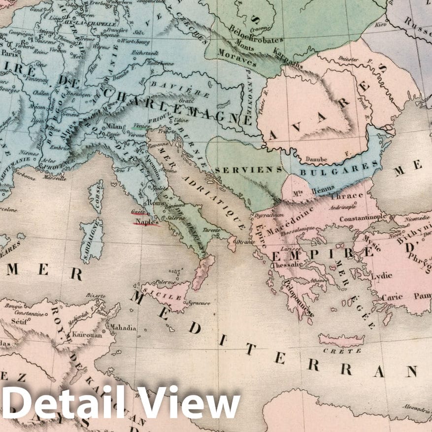 Historic Map : Europe vers l'An, Bonvalet, Hipte and Rousset, 1841, Vi ...