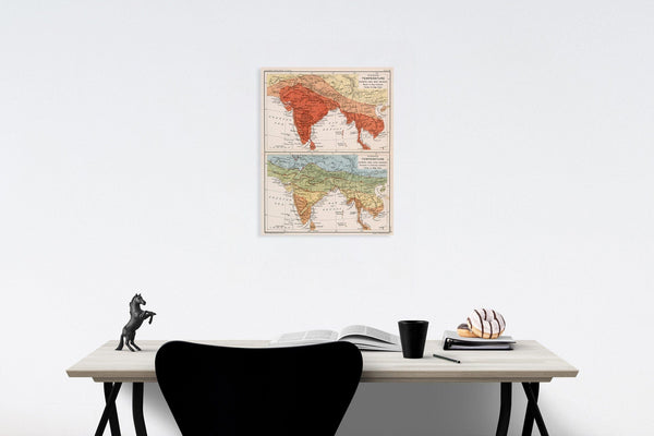 Historic Map Average Temperature During The Hot Season Average Temp Historic Pictoric