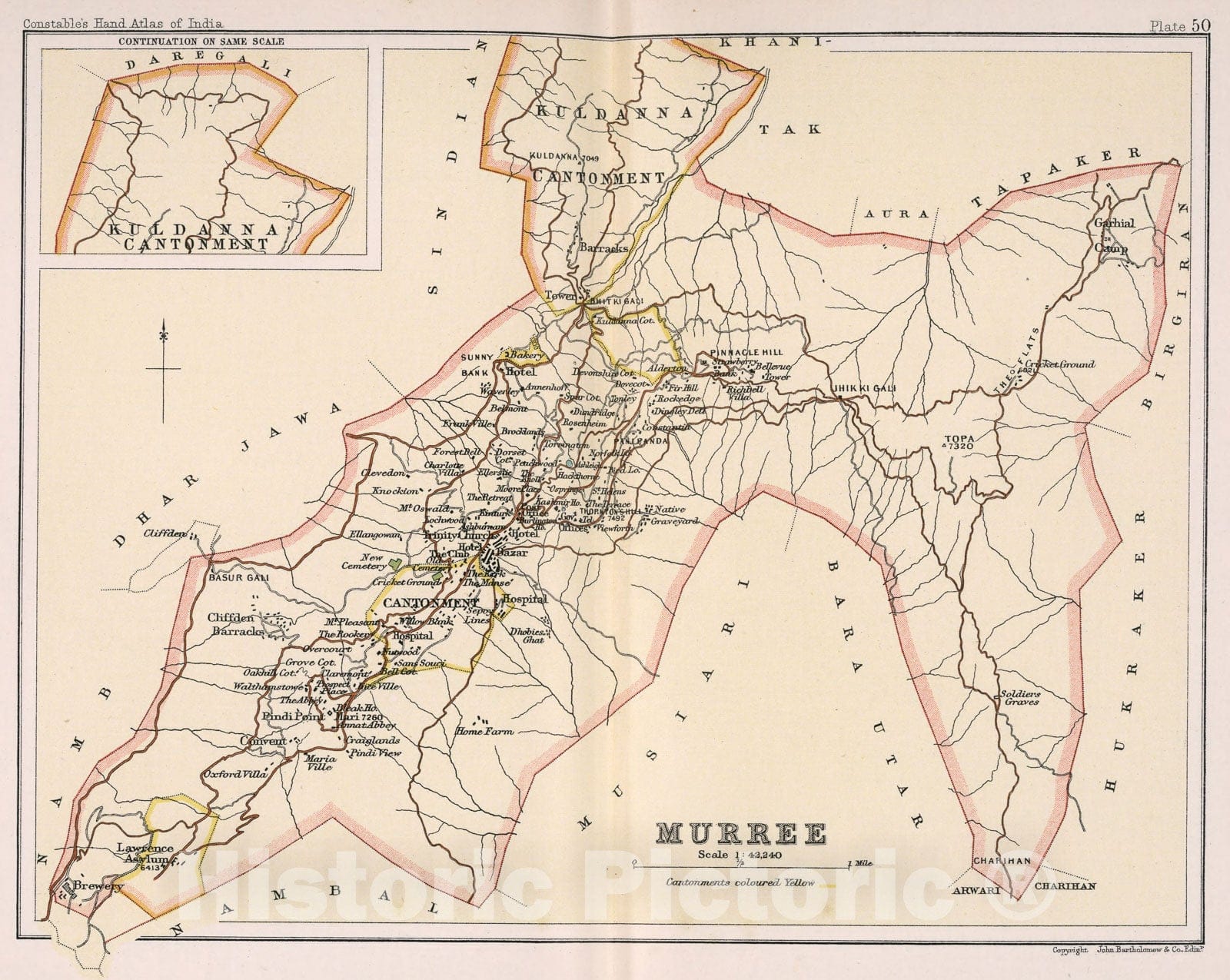 Historic Map : Murree. Plate 50, 1893, Vintage Wall Decor – Historic ...