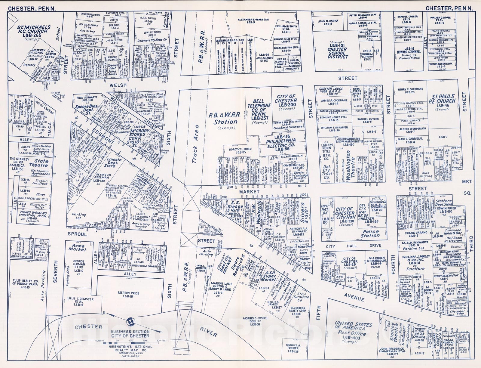 Historic Map : Business Section, City of Chester (Pennsylvania)., 1950 ...