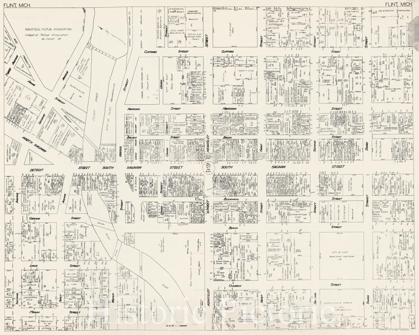 Historic Map : Flint (Michigan)., 1929, Vintage Wall Decor – Historic ...