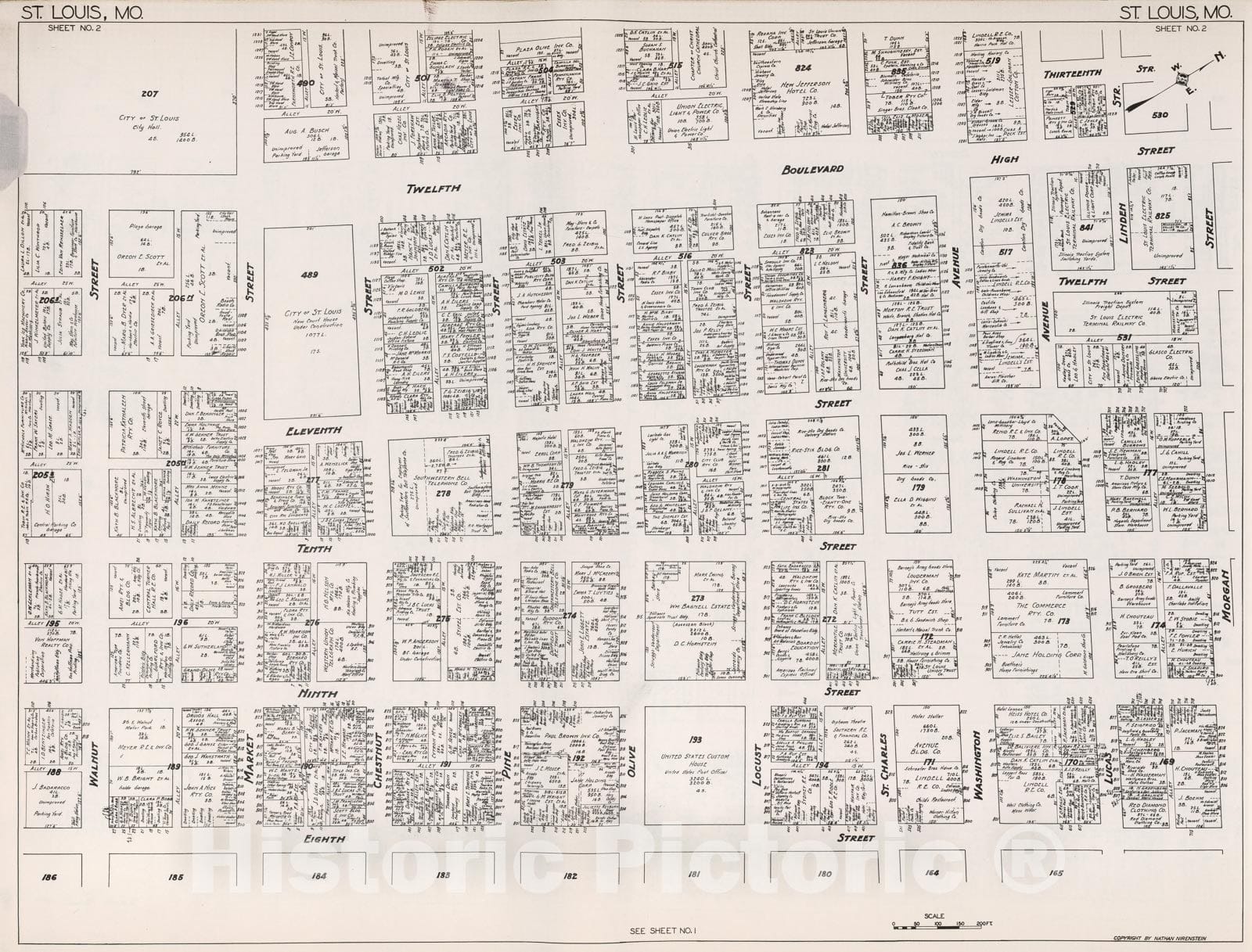 Historic Map : St. Louis (Missouri). Sheet No. 2., 1929, Vintage Wall ...